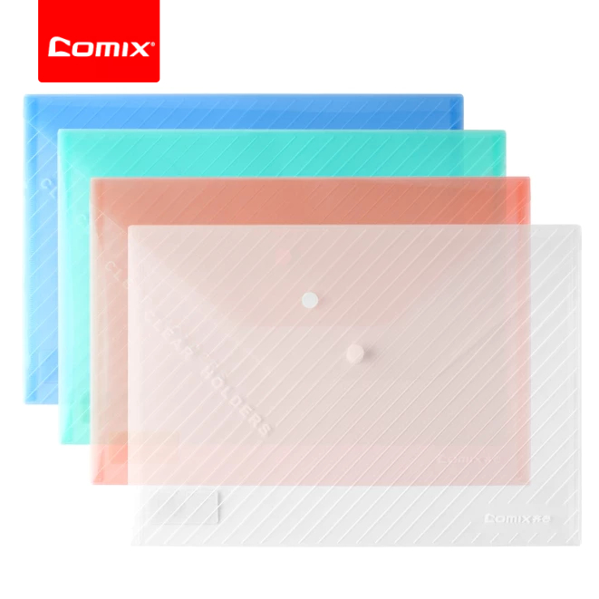 Comix A4 Button File Folder File Bag Office Document Folder Student ...