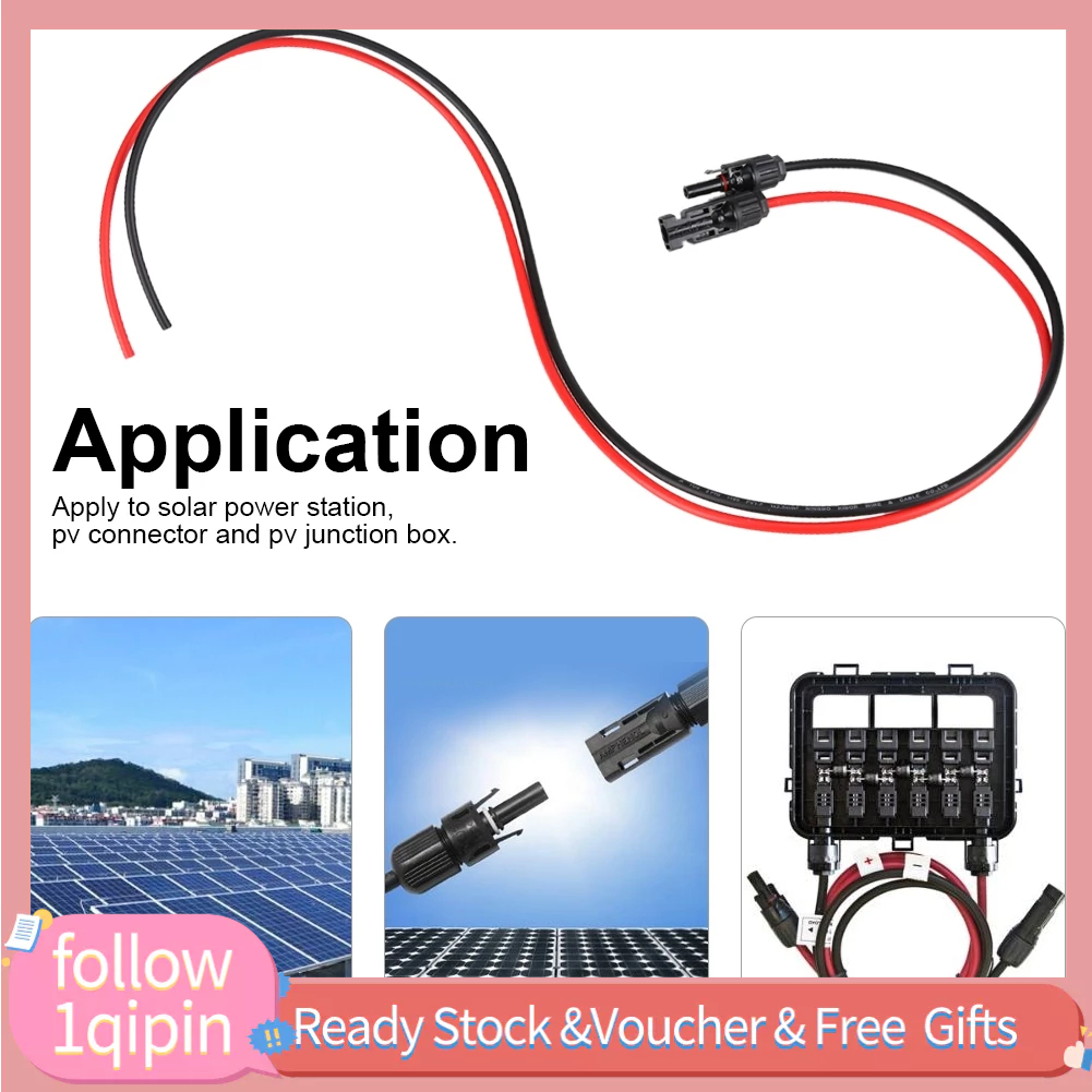 2.5mm Pair of Red & Black Solar Panel PV Cable Wire Male & Female ...