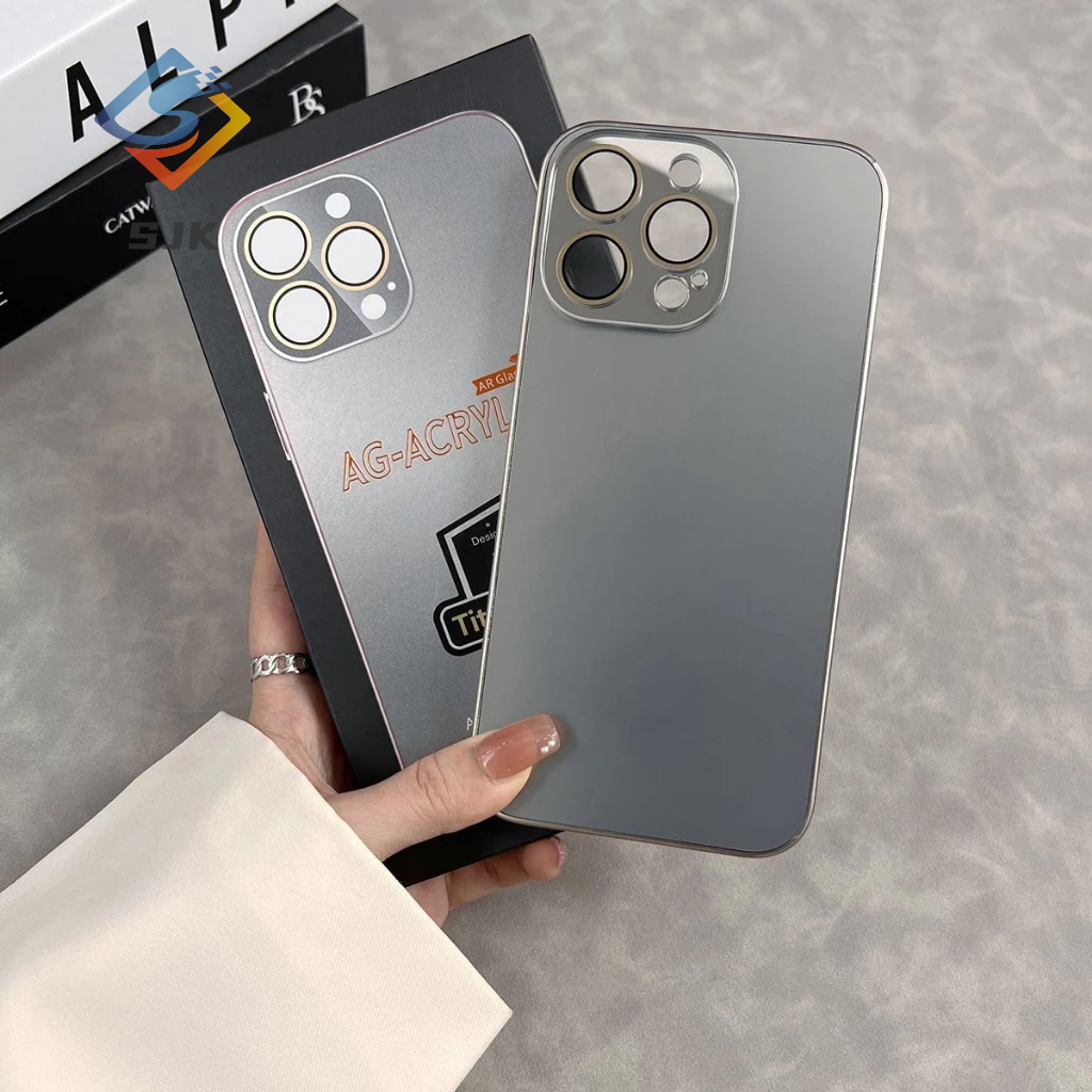 【6 colors】Hard Titanium plated Phone case for iPhone 15 14 13 12 11 Pro ...