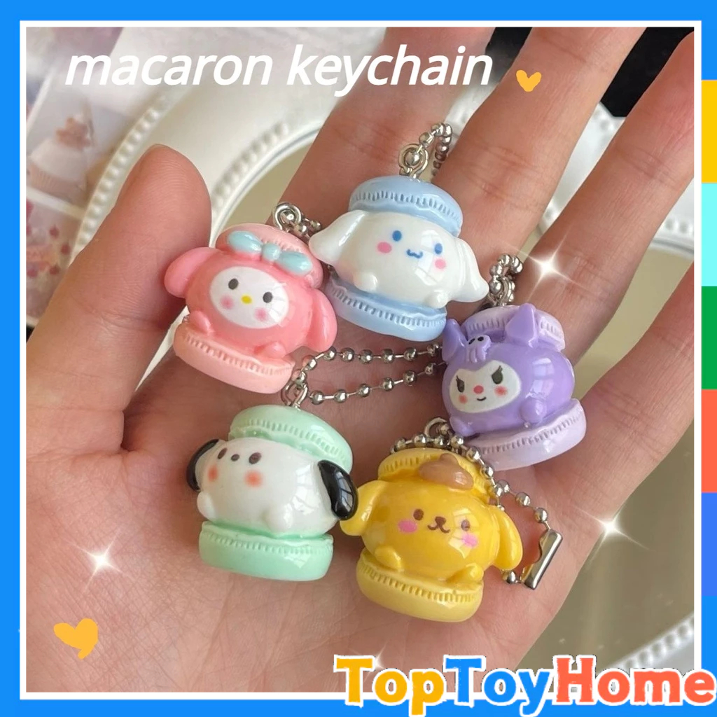 TTH Sanrio keychain 16style Macaron Key Chain Cute Key Ring Pendant ...