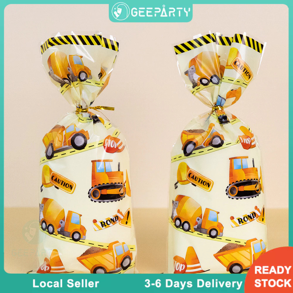 GeeParty 20pcs NEW Construction Candy Bag Excavator Lootbags for Kids ...