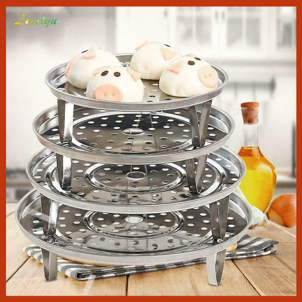 -New In May-Stainless-Steel Steamer Tray Rack Plate Steam Cooking 3 ...