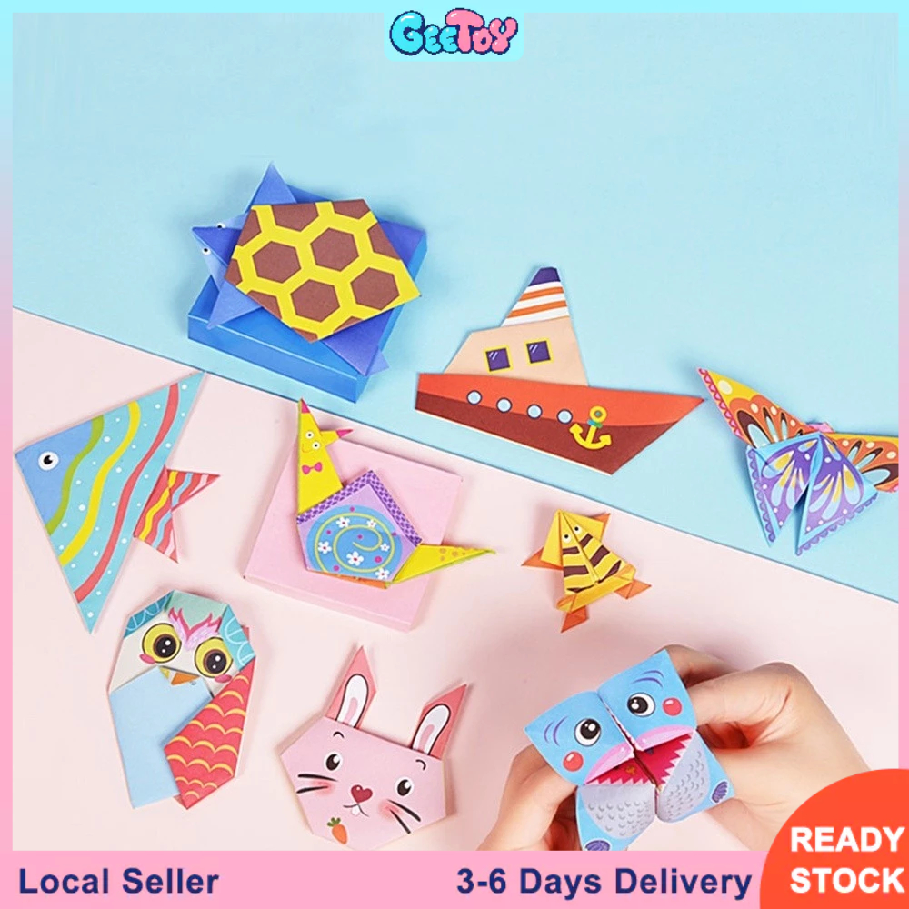 GeeToy 54Pcs 3D Cartoon Animal Origami Art DIY Craft Toys Montessori ...