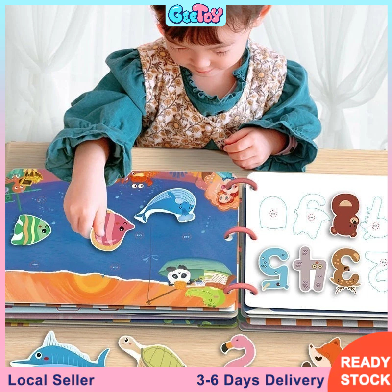 GeeToy Quiet Book DIY Velcro Sticker Busy Book Early Learning ...