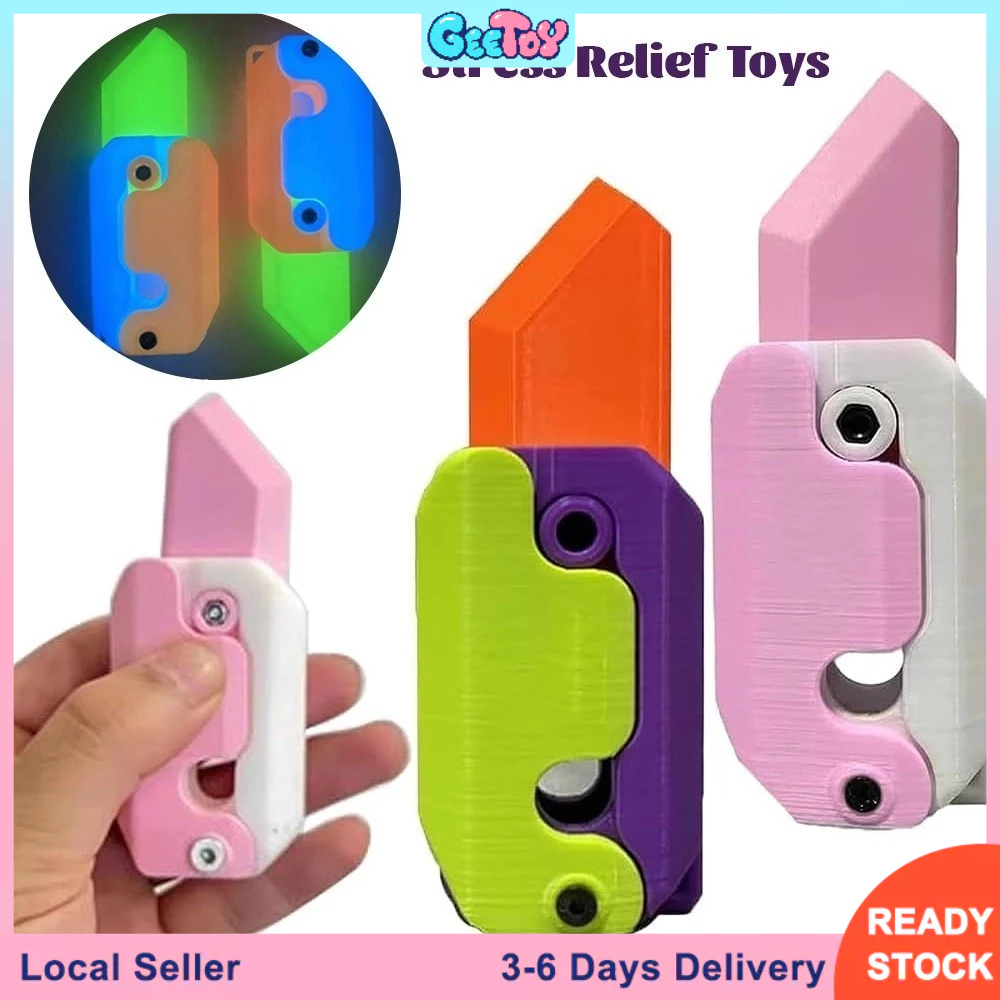 GeeToy 3D Fidget Toys Carrot Sensory Plastic Knife Anti Stress Relief ...