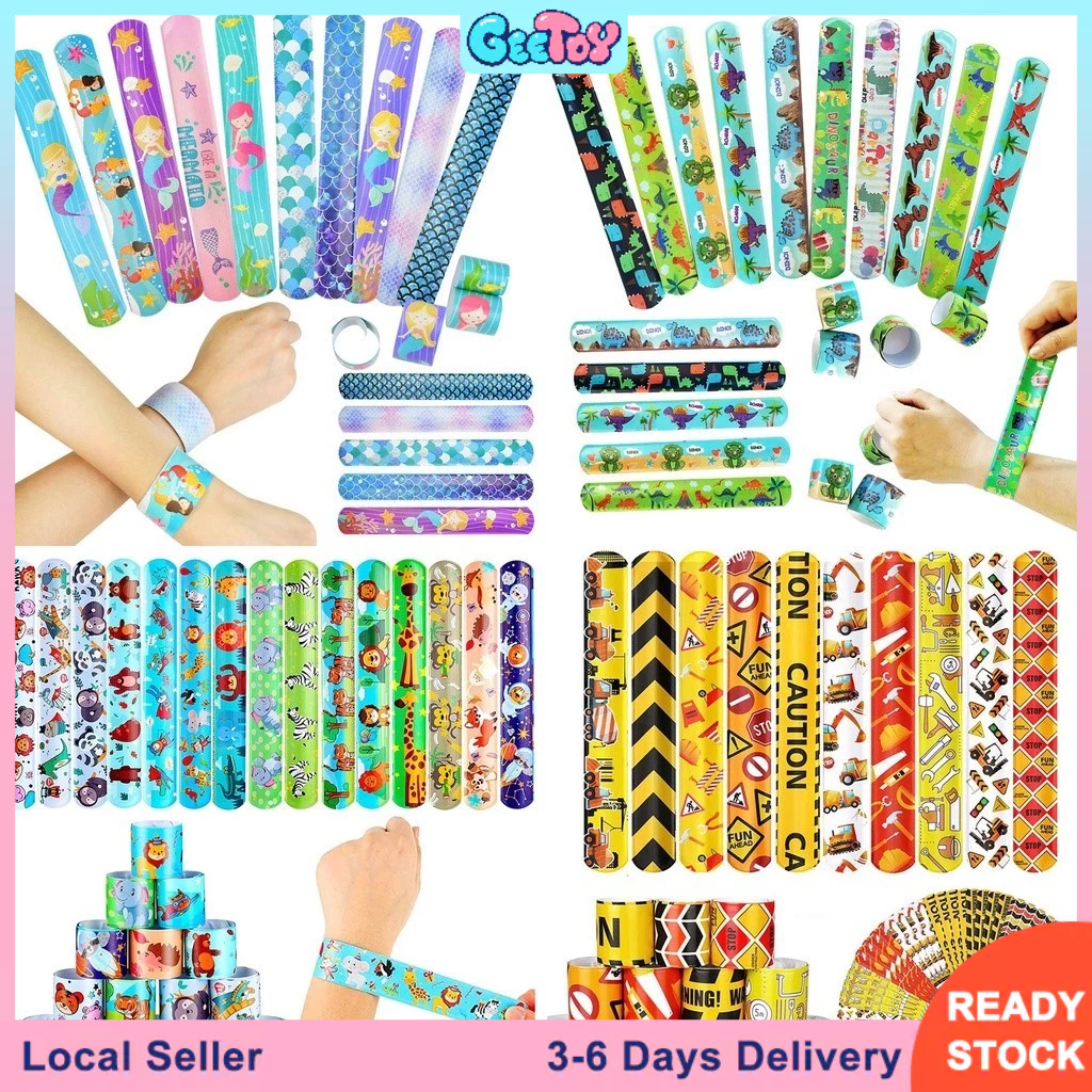 GeeToy Education Toys 10pcs Cute Cartoon Animal Dinosaur Wristband Clap ...