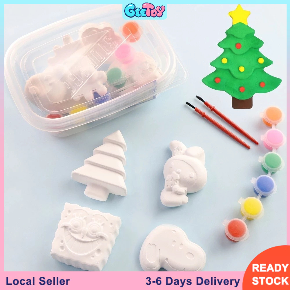 GeeToy 12pcs/box Plaster Paint Figurine Random Design with Paint and ...
