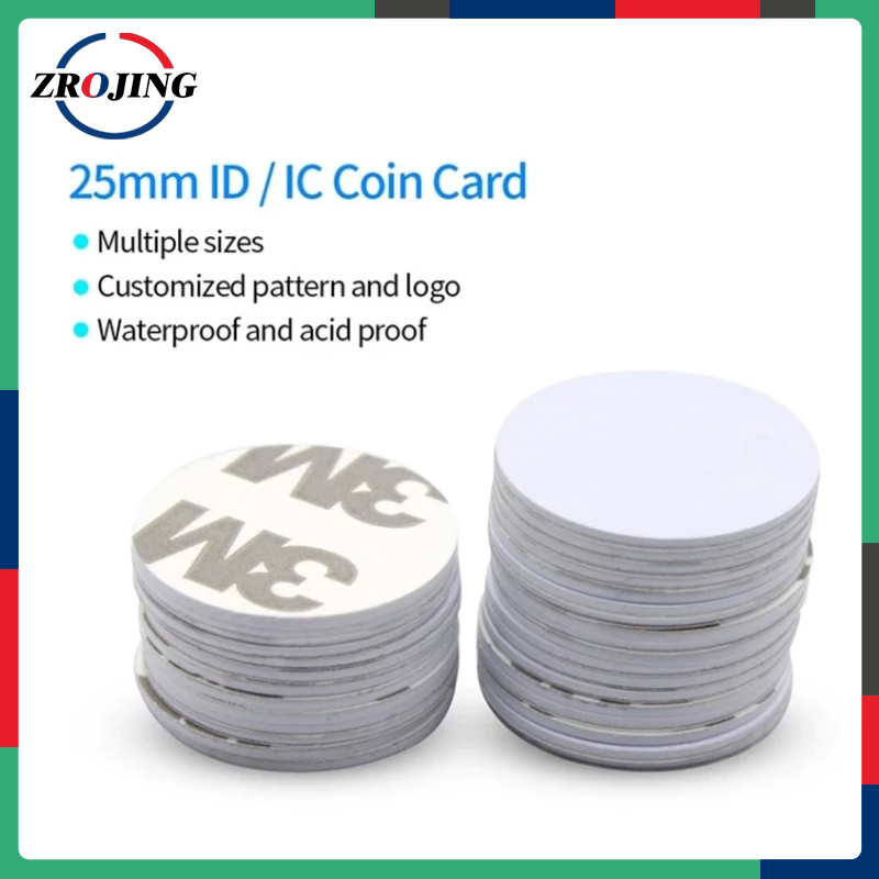 10pcs Read Only 125KHz/13.56MHz RFID Coin Card 4100/M1 Tag Adhesive ...