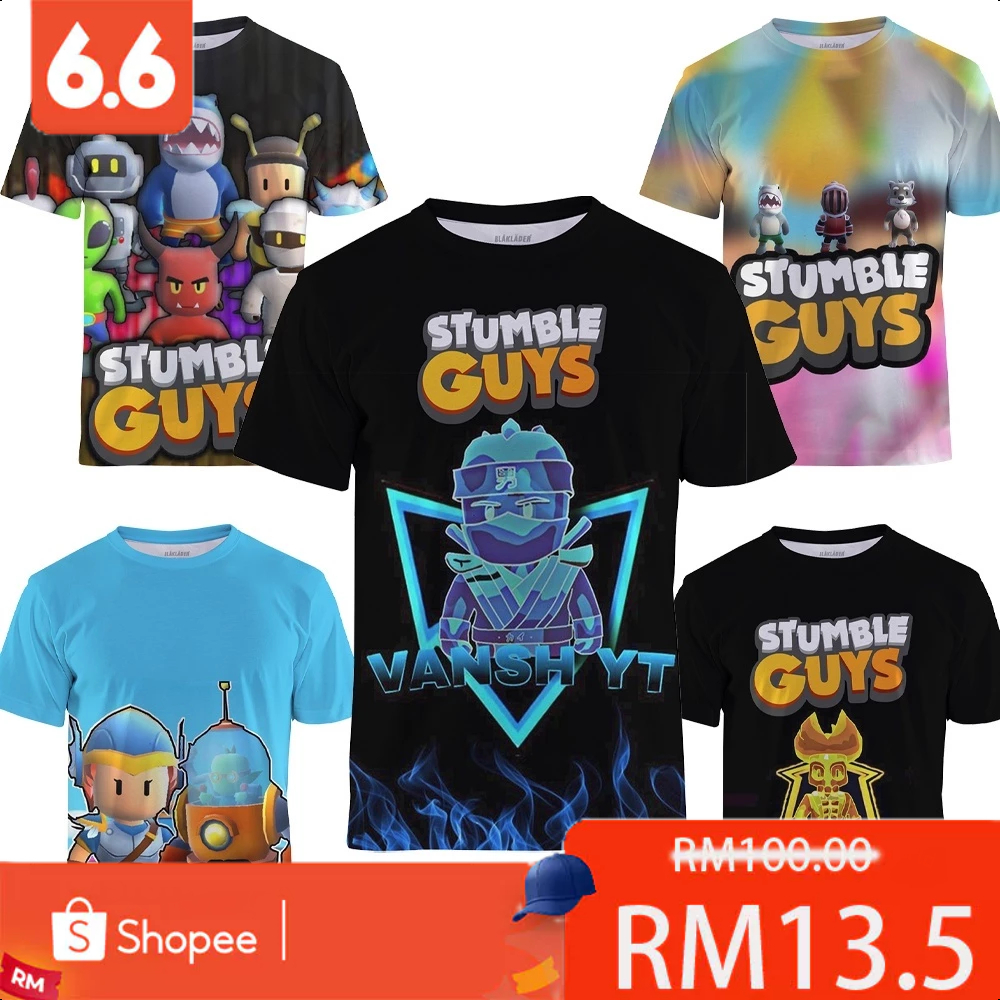 【In Stock】2024 New Baju Stumble Guys T-Shirts For Kids Stumble Guys ...