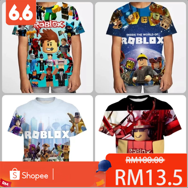 Baju roblox game 3D 3-16 tahun baju budak lelaki kartun | kids boy t ...