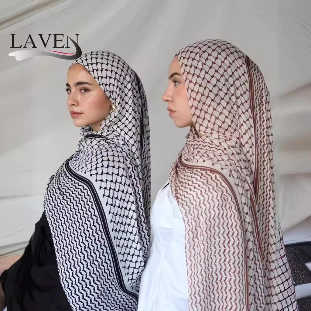 Loveme Printd Hijab Tudung Bawal Keffiyeh Scarf Bubble Chiffon ...