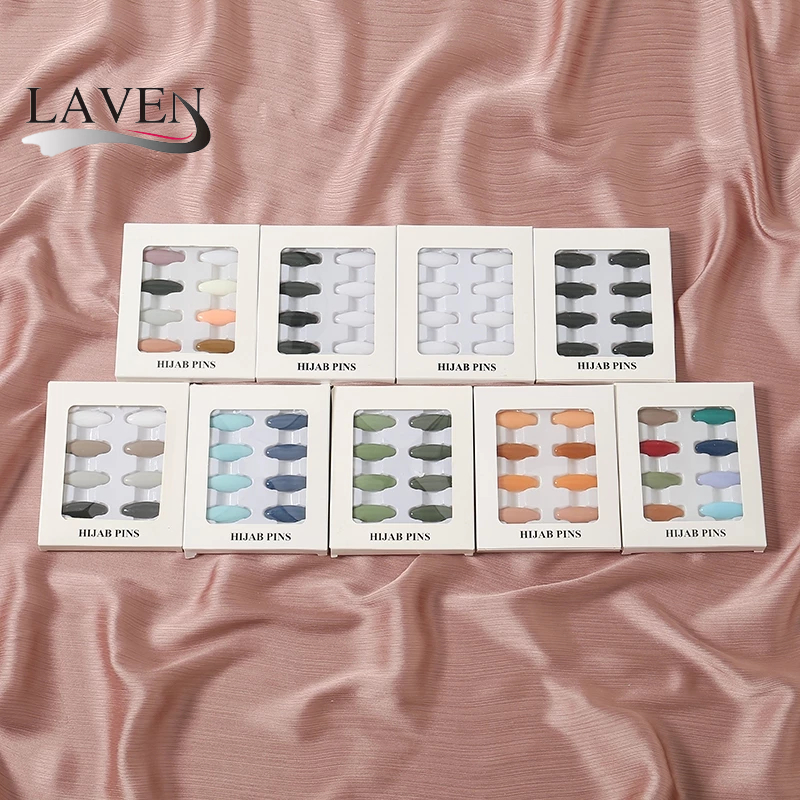 LAVEN 8pcs/set Turban Plastic Buckle Silk Scarf Buckle White Color Pin ...
