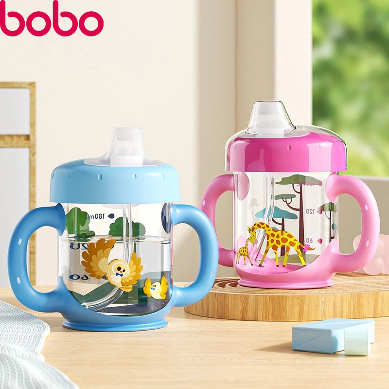 Bobo Water Bottle Baby Sippy Cup Baby Straw botol susu tritan Duckbill ...