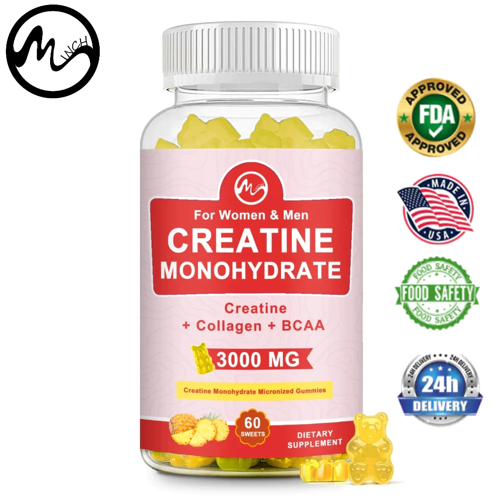 Minch Creatine Monohydrate Gummies With Collagen BBCA 3000mg Instant ...