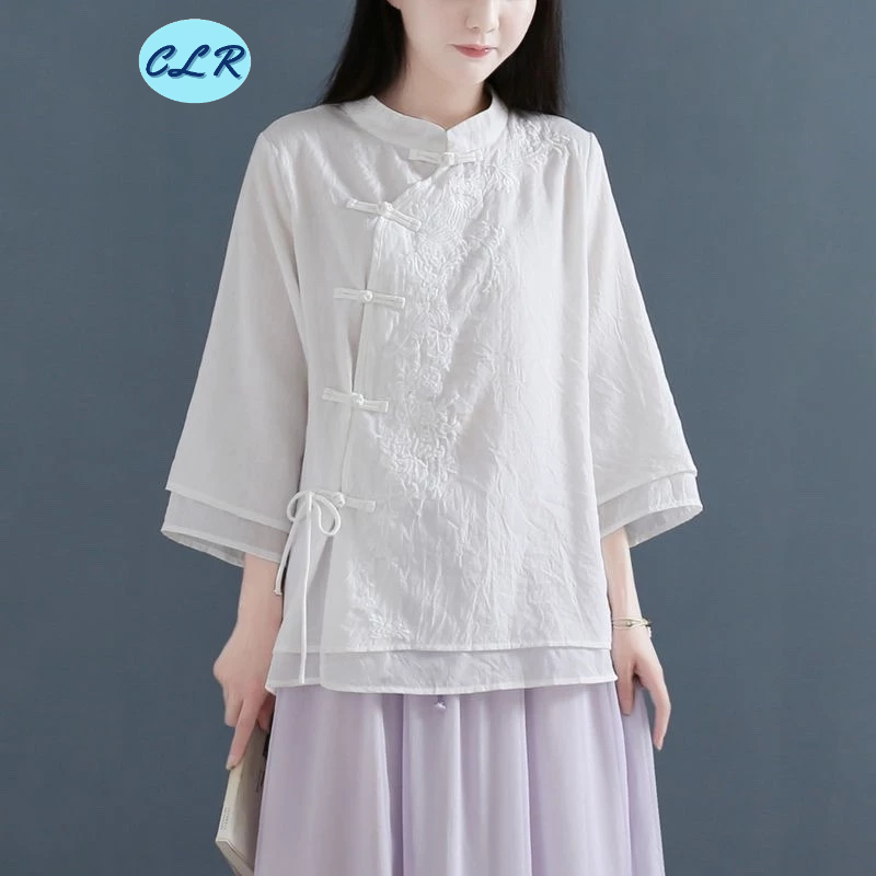 Cle 2025 Spring Summer Style Literary Embroidery Chinese Style Hanfu ...