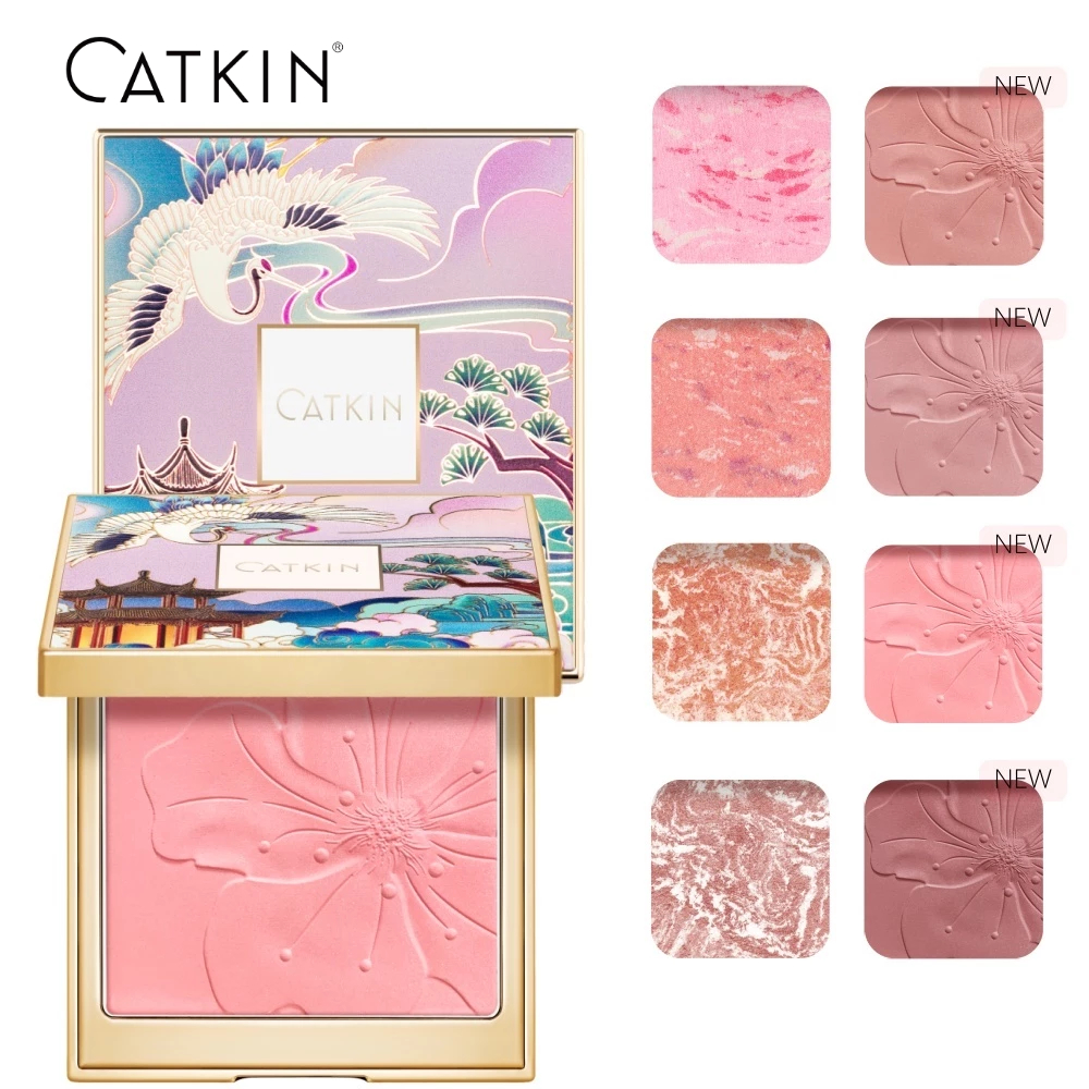 CATKIN Rosy Blush Makeup Powder Blush Cheek Coral Pink Peach High ...