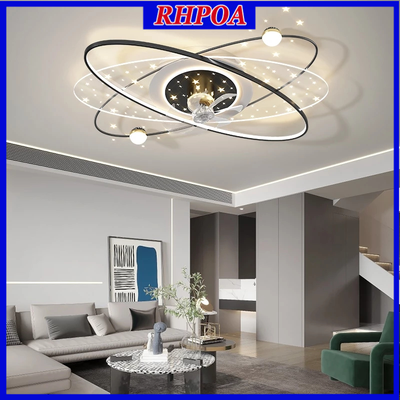 RHPOA Starry Sky Frequency Conversion LED Ceiling Fan Light 360 ...