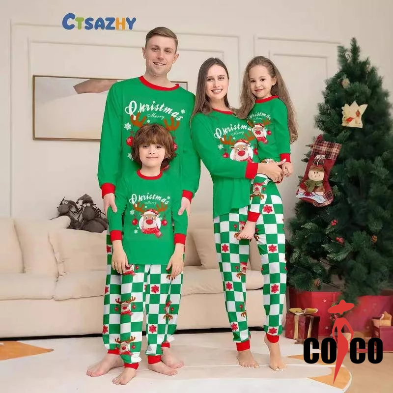 Christmas Family Wear Pajamas European American Baby Men Women Home ...
