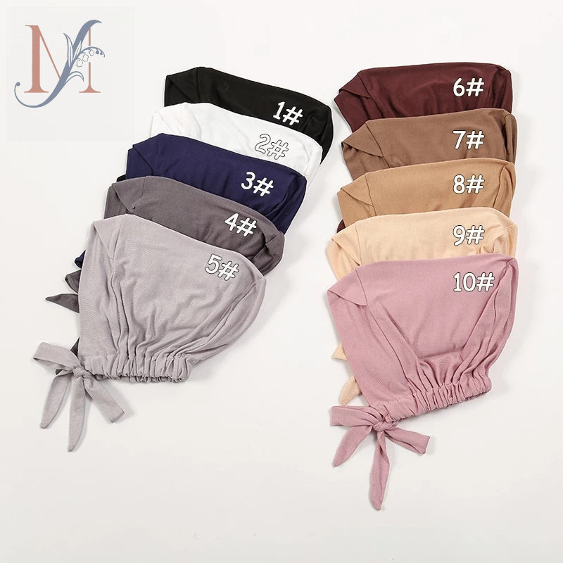 LAVEN Cotton Modal Inner Hijab Instant Hijab Solid Color Cross Hijab ...
