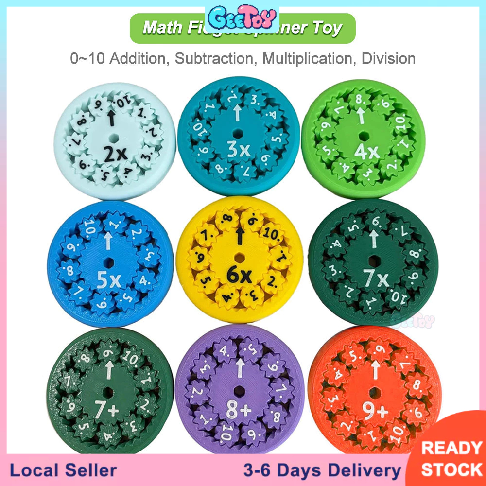 GeeToy Math Fidget Spinner Toy Addition Subtraction Multiplication ...