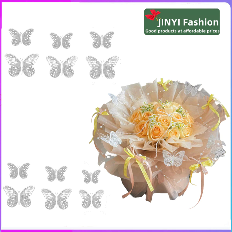 6 Pcs White Butterfly Set~Birthday Cake Party Decoration Bouquet Gift ...