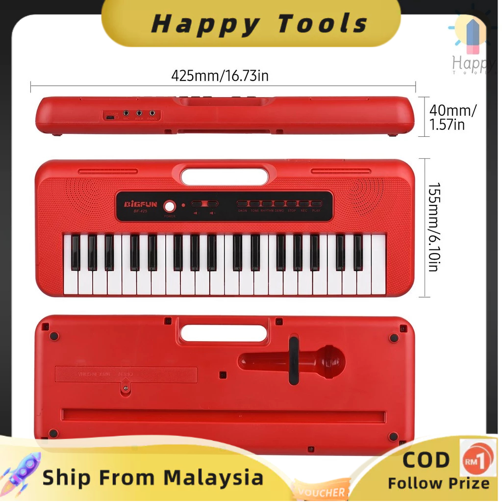 BIGFUN Aux In Portable 10 Demos Key Children Piano In Portable Kids ...