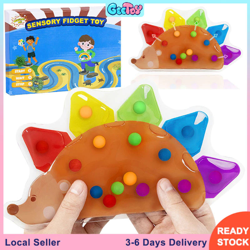GeeToy Hedgehog Rainbow Color Sorting Squeezing Bead Sensory Toys ...