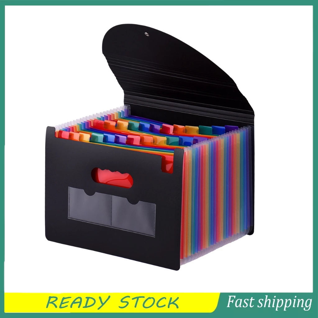 IN STOCK 4 Pockets Expanding File Folder Organizer A4 Size Document ...