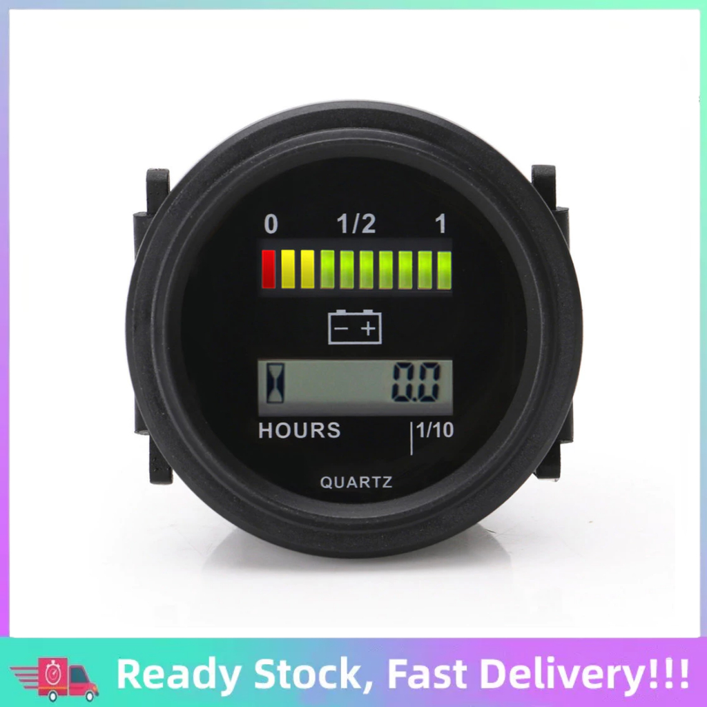 【NEW】Digital Lcd Hour Meter with led battery indicator Gauge 12V 24V 36V 48V 72V | Shopee Malaysia