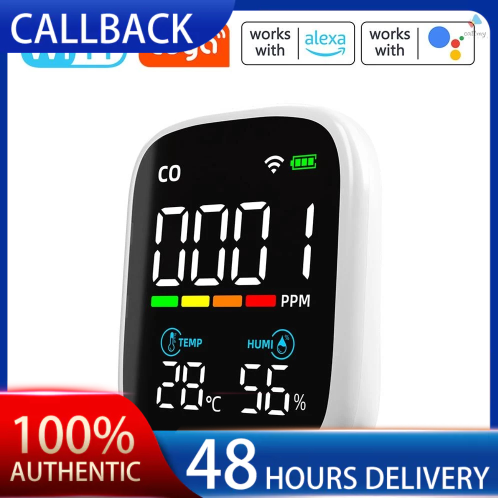 Tuya WiFi Digital LED Display CO Detector Portable Carbon Monoxide ...