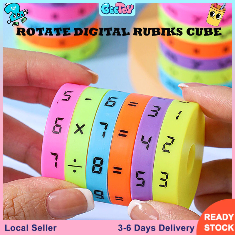 GeeToy Cylindrical Rotate Digital Rubiks Cube Puzzle Toy Arithmetic with Numbers Educational ...