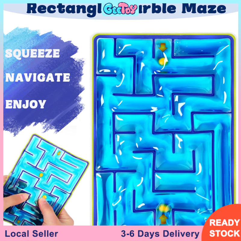 GeeToy Rectangle Marble Maze Squeezing Bead Sensory Fidget Stress ...