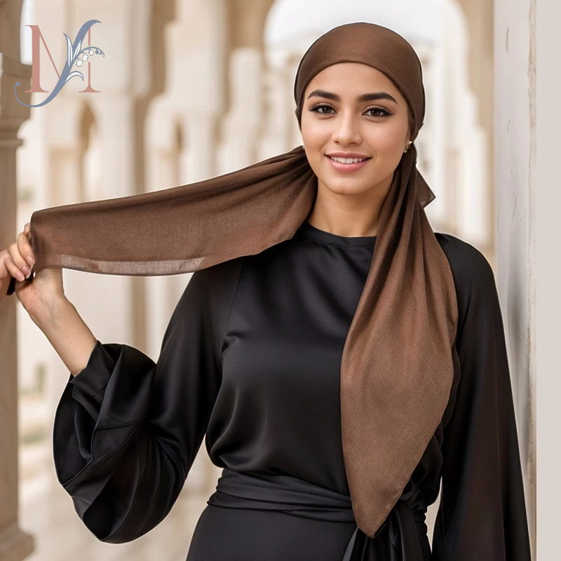 LMLAVEN Plain Color Jersey Cotton Inner Hijab Women Modal Instant Hijab ...
