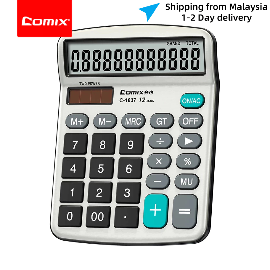 Comix 12-Digit Dual-Drive Calculator | Large Display & Versatile ...