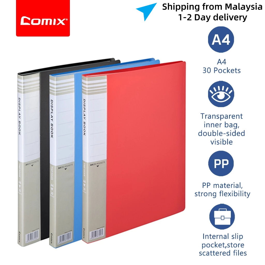 Comix A4 Display Book 30 Pockets - Premium Protection and Quality | Shopee Malaysia