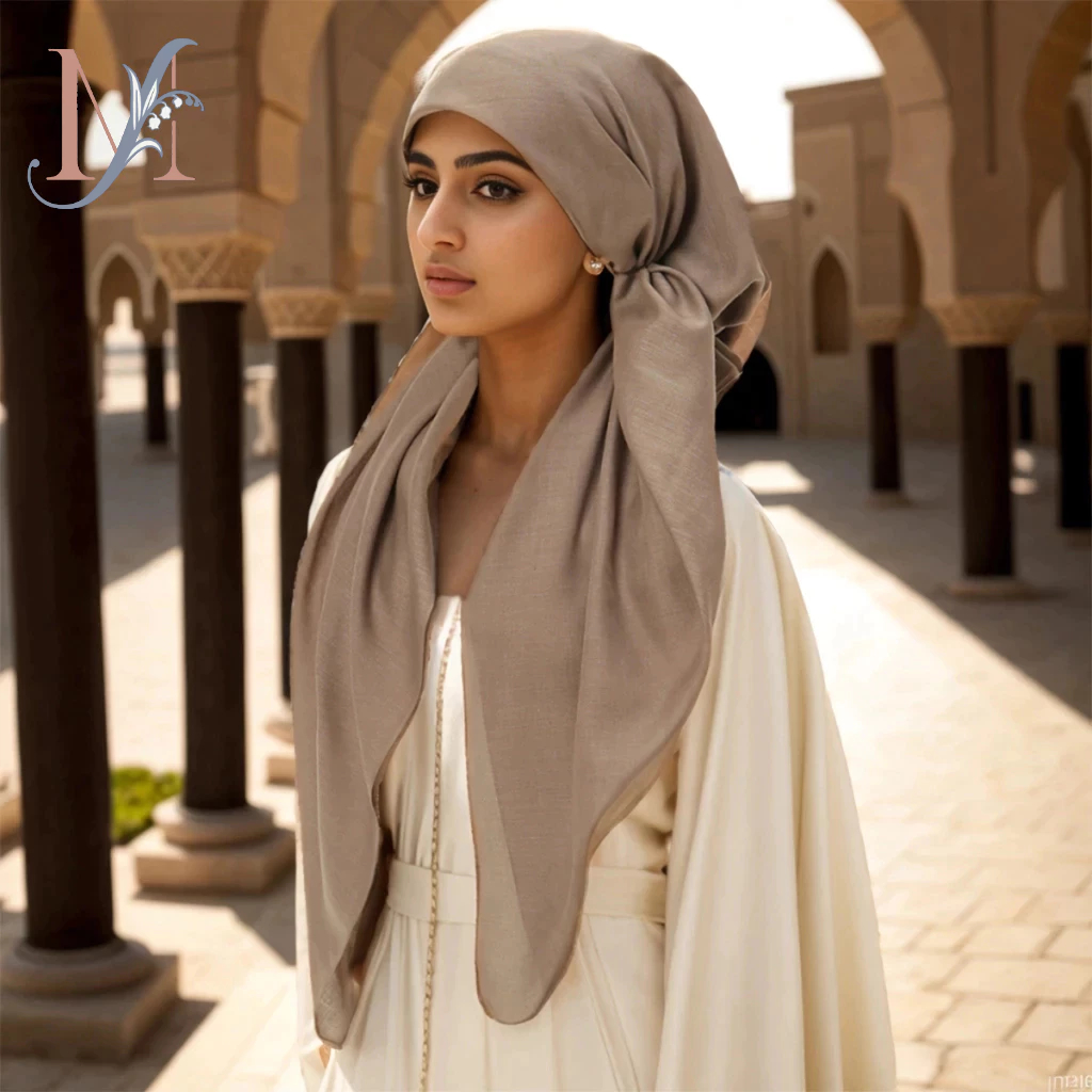 LMLAVEN New Plain Turban Hat Soft Instant Tudung Shawl Women Cotton ...