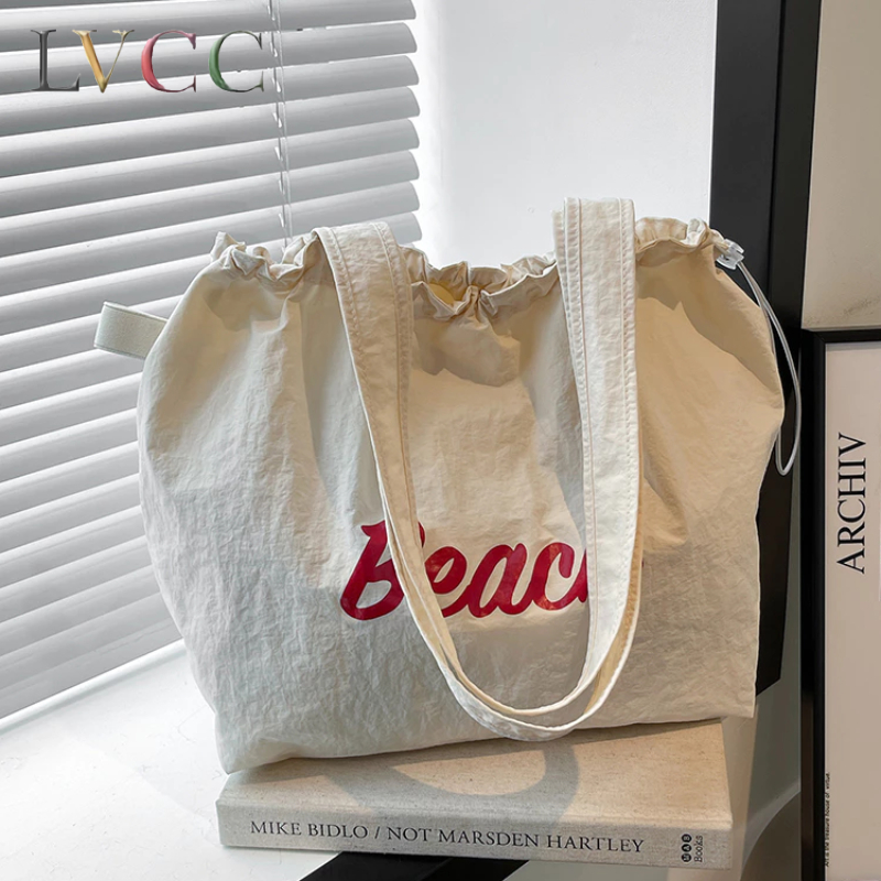 LVCC Korean Style Canvas Bag Women Large Capacity Commuter Tote Bag Printed Shopping Bag Women ...