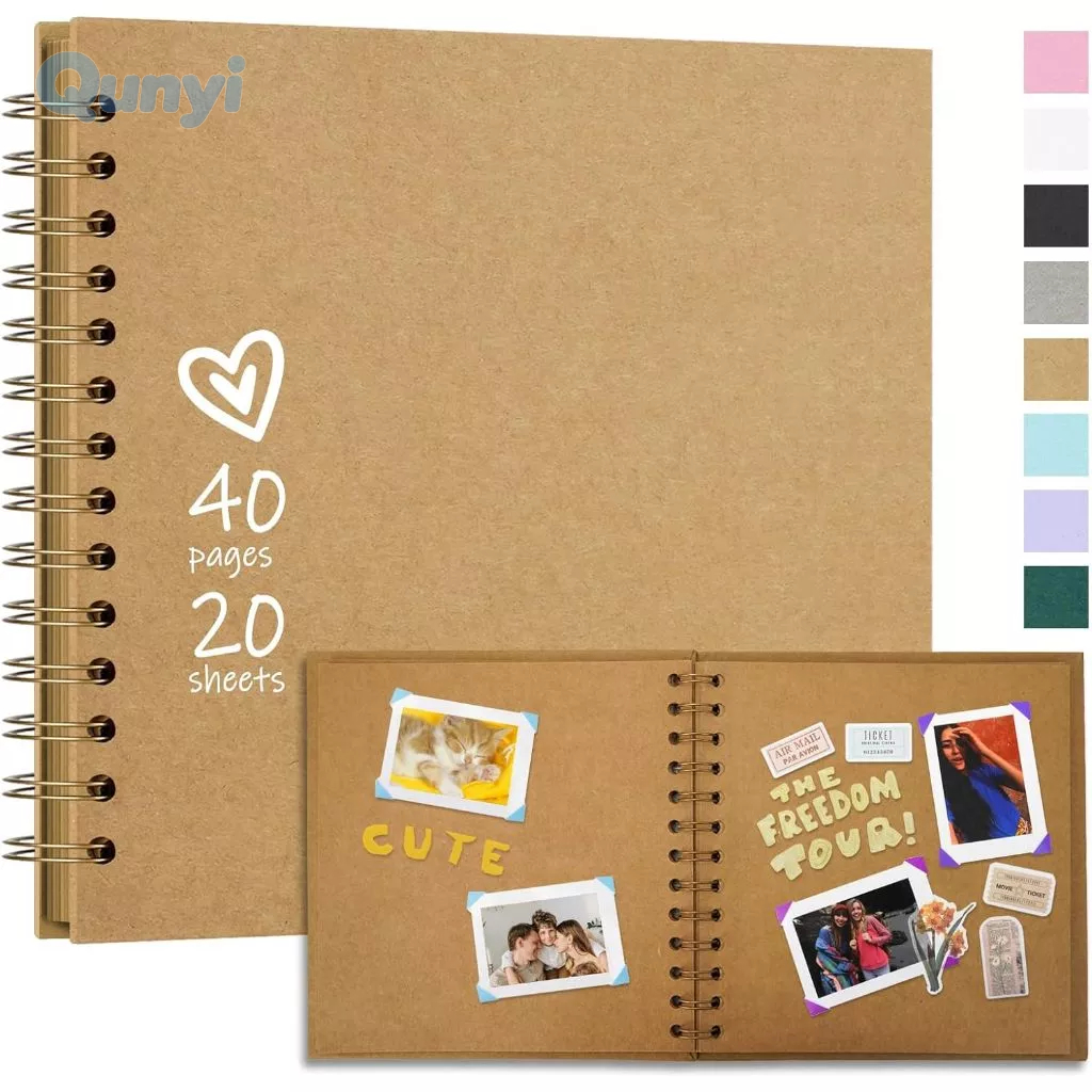 DIY Scrapbook Album 7x7 Inch Hardcover Kraft Paper Scrap Book Photo ...
