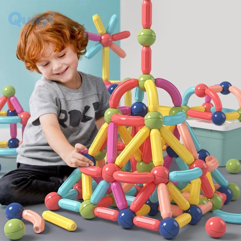 Fun Magnetic Balls and Rods Set Building Blocks Magnets for Kids ...