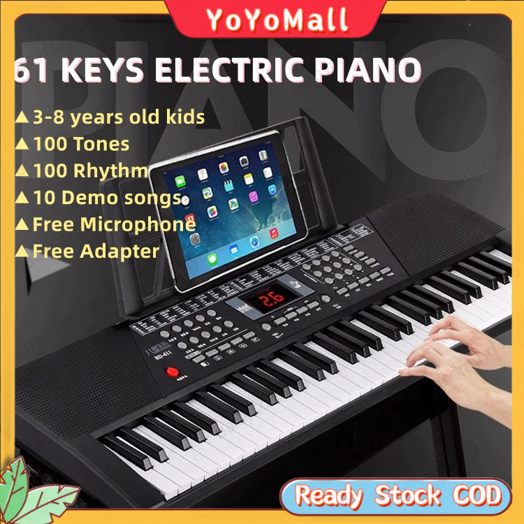 【24H Shipping】61 Keys Electric Piano Free Microphone Digital Electronic ...
