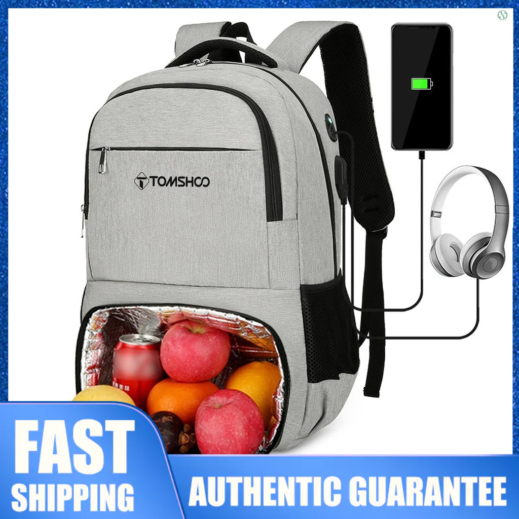 TOMSHOO Insulated Cooler Backpack Lunch Bag Travel Laptop Backpack with ...