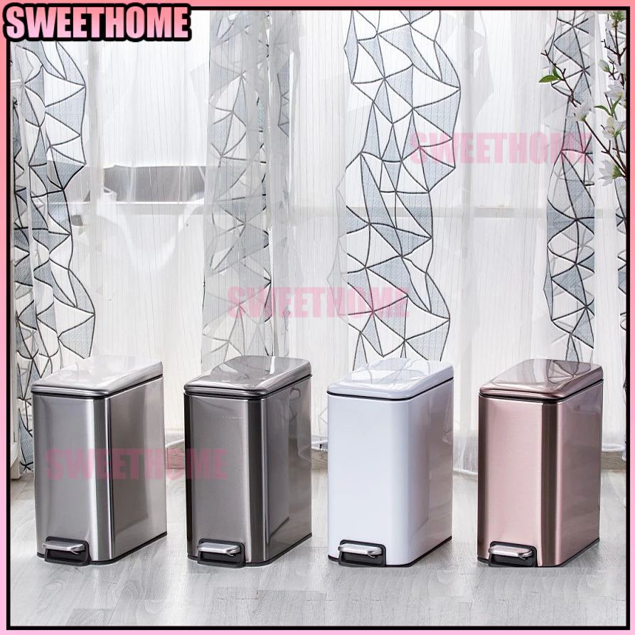 [Ready stock] 6L/10L Toilet Dustbin with Cover |Soft Closing Lid ...
