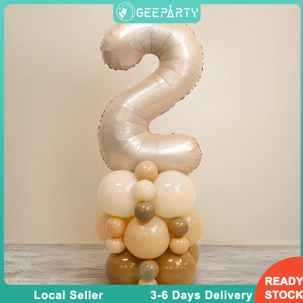 GeeParty 23pcs Caramel Retro Balloon Set Number Balloon 32 Inch for ...