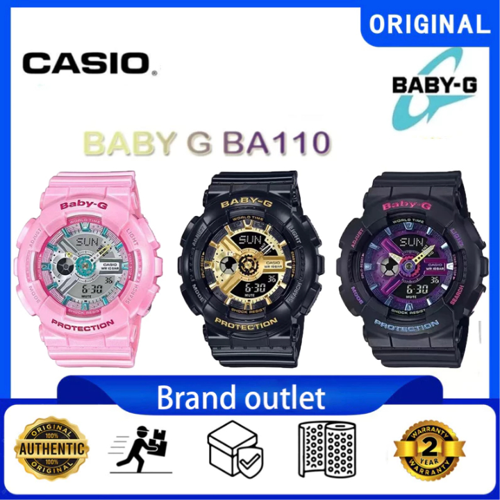 【2-year warranty】Baby-G Wanita original 100% BA110 pink Girl Waterproof ...