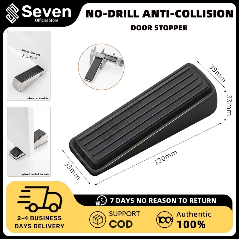 【Seven】Premium Door Stopper Punch-Free rubber heavy duty door stopper ...
