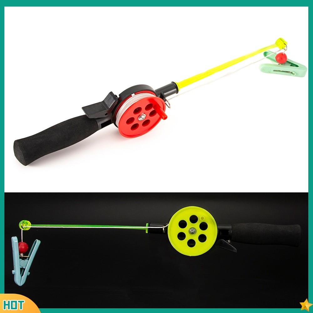 【STAR】 Outdoor Mini Portable Ice Fishing Rod with Clip Crab Shrimp ...
