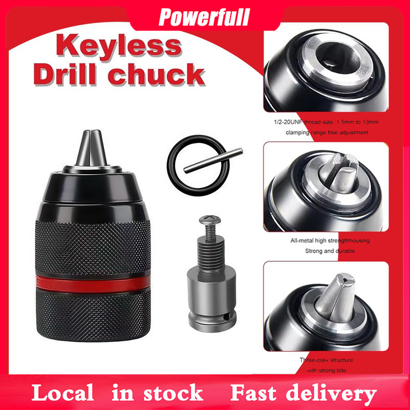 3/8" 10mm Keyless Drill Chuck Head for Hand Electric Cordless Drill ...
