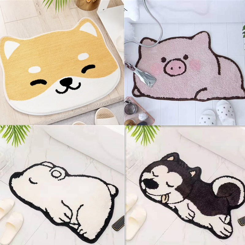 Cute Animal Pattern door mat Imitation Cashmere Floor Mat bath mat ...