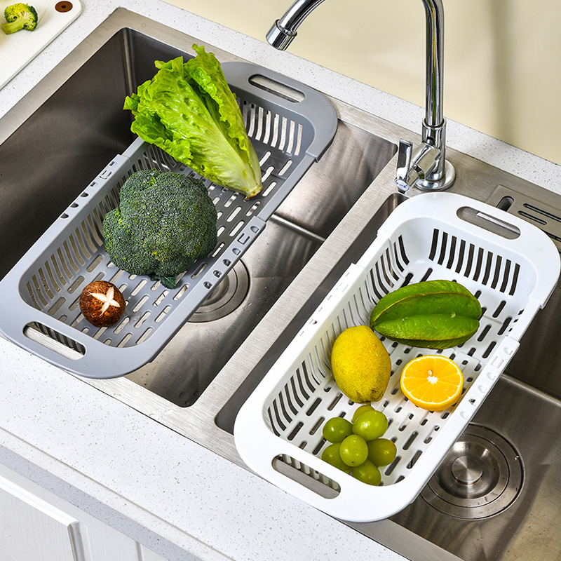 Adjustable Drainer Basket Dish Drainer Expandable Sink Drying Rack ...
