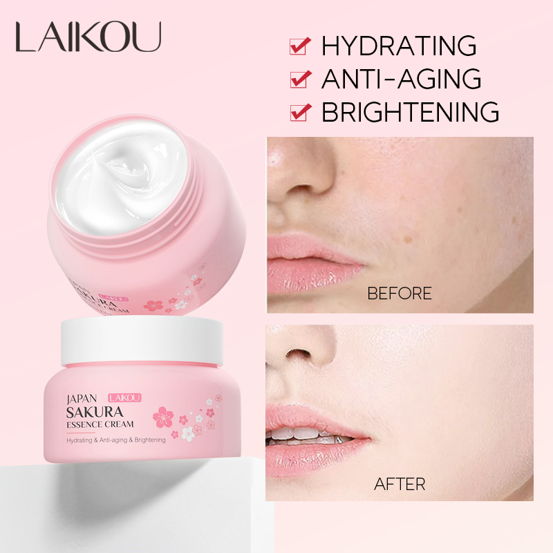 LAIKOU Japan Sakura Essence Cream Brightening Anti-aging Skin Rejuvenating Moisturizer 60g ...